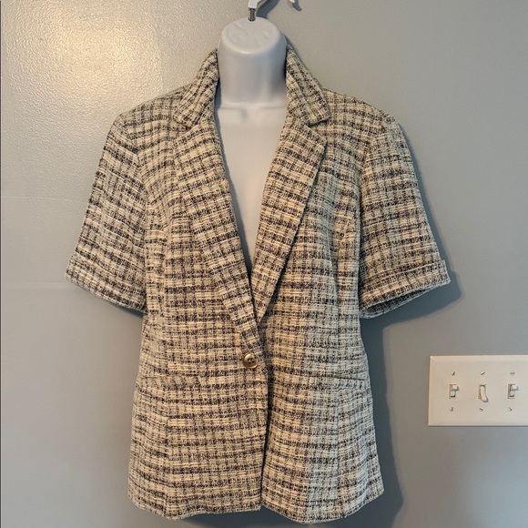 Susan Graver | Jackets & Coats | Susan Graver Black And Cream Tweed ...